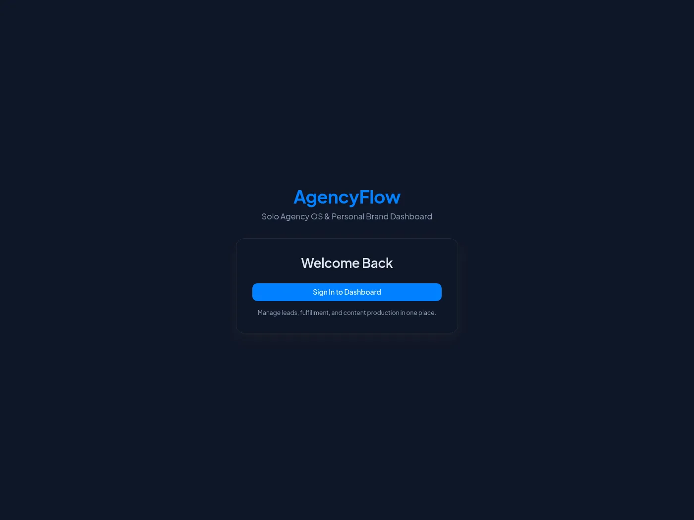 AgencyFlow Dashboard