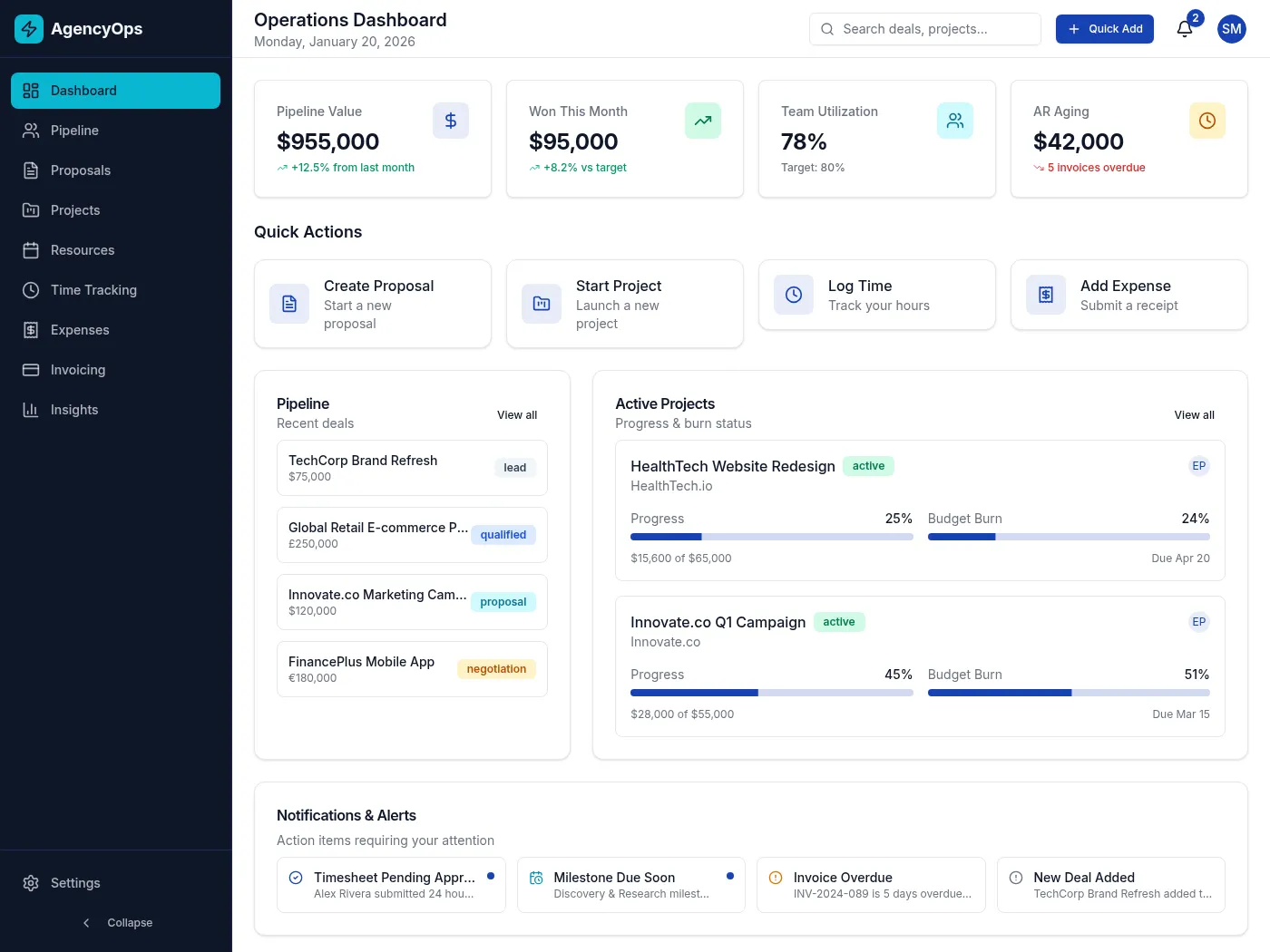 AgencyOps ERP