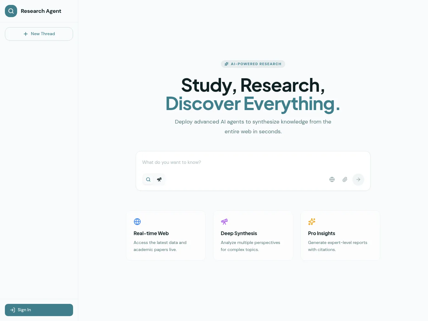 Agent Research Dashboard