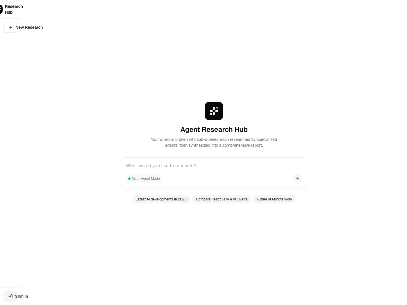 Agent Research Hub