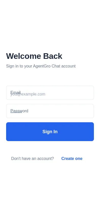 AgentGro Chat Mobile