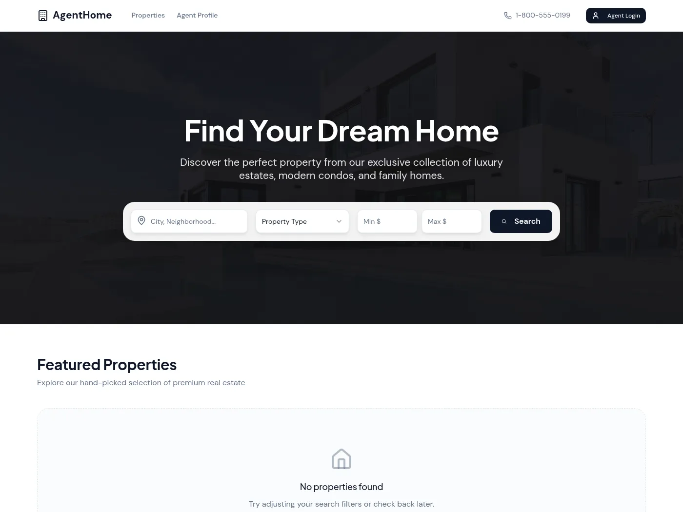 AgentHome Real Estate Site