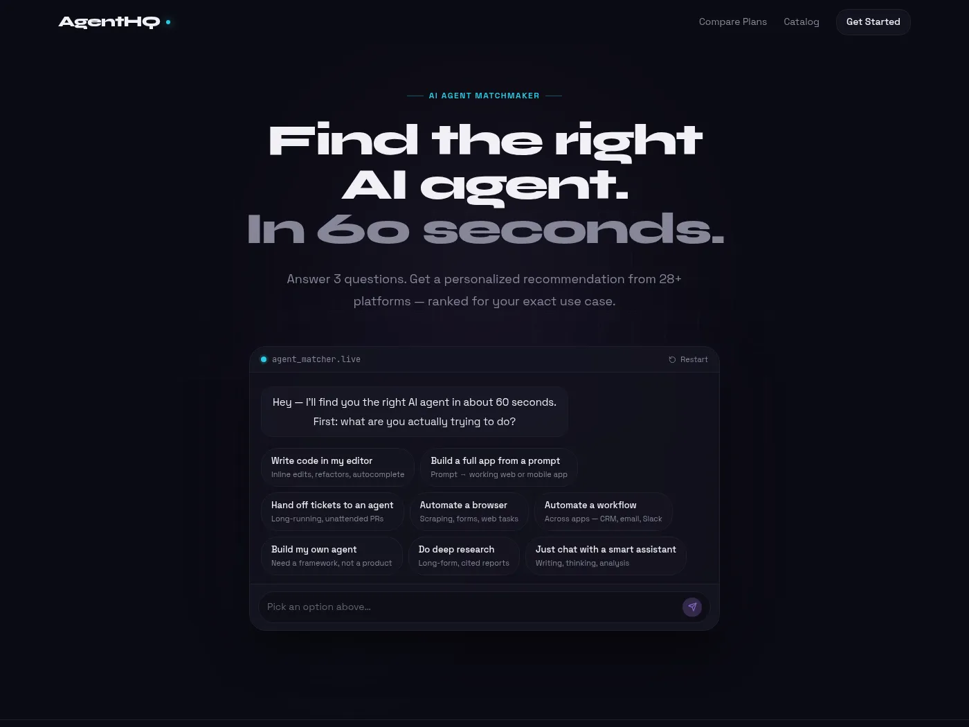 AgentHQ AI Matchmaker