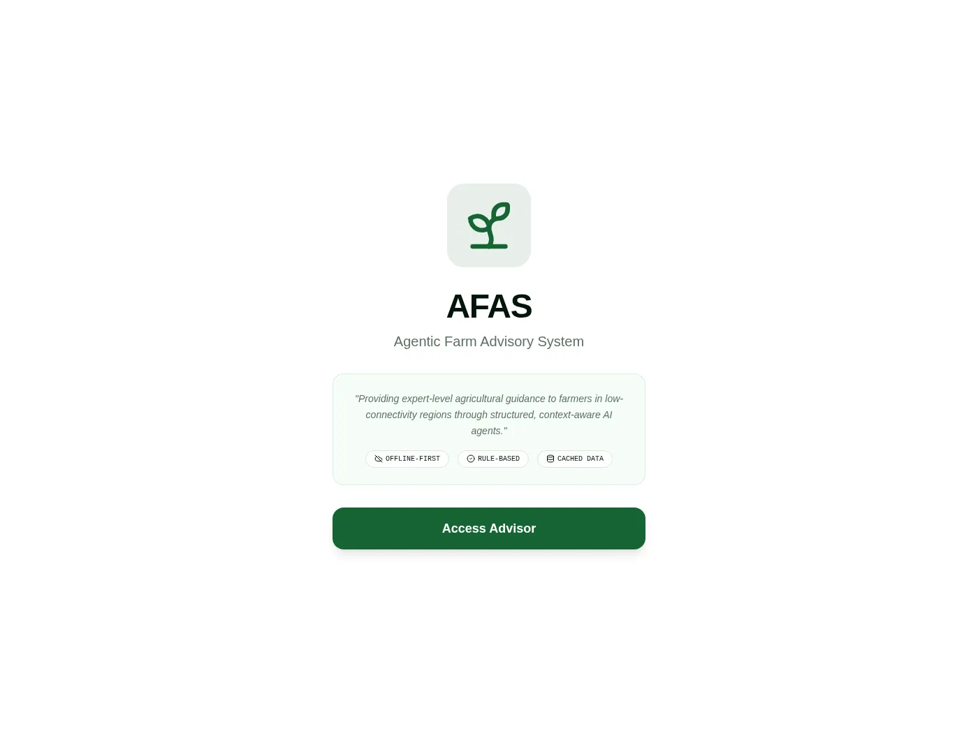 AFAS: Agentic Farm Advisor