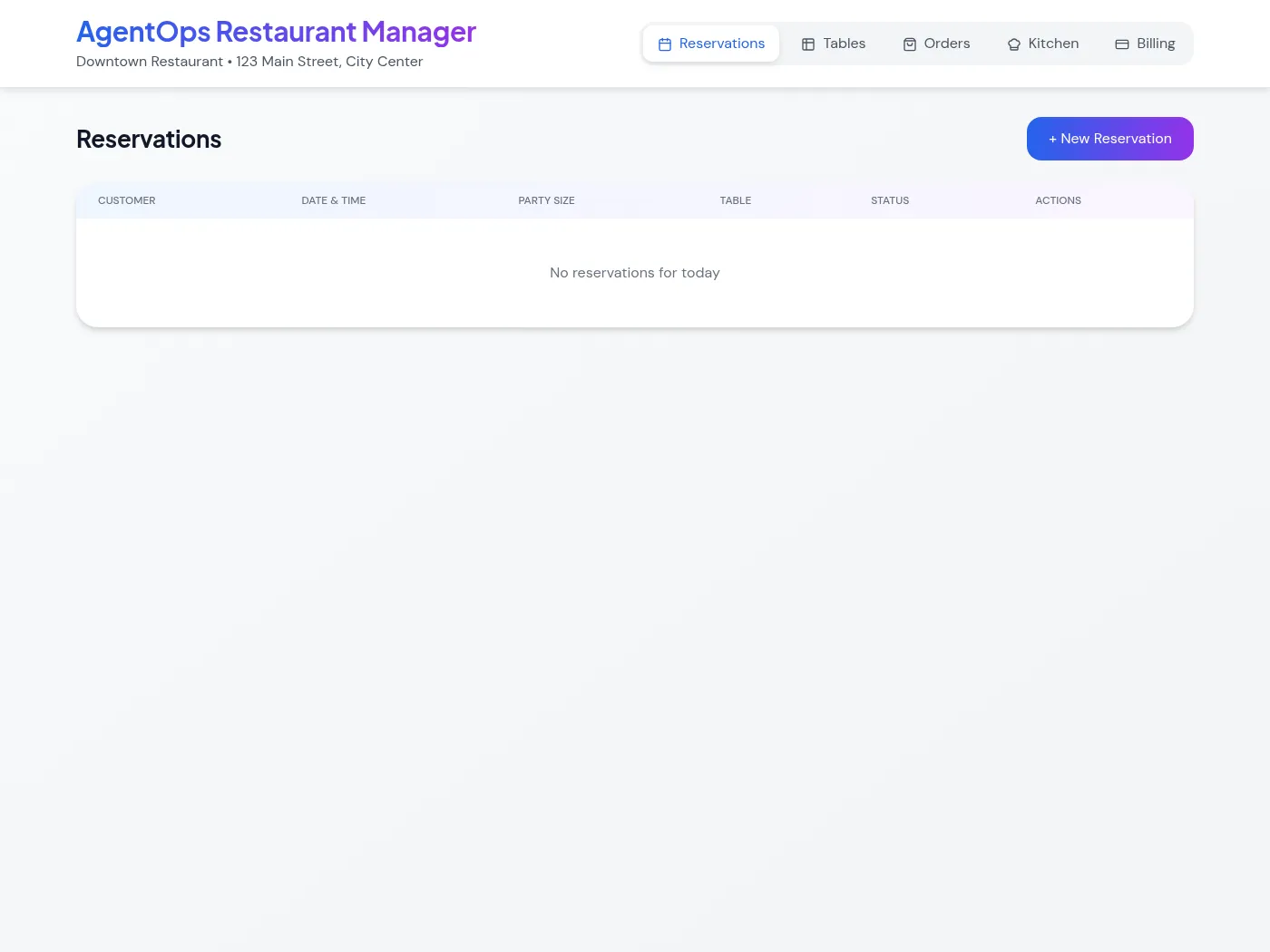 AgentOps Restaurant Manager