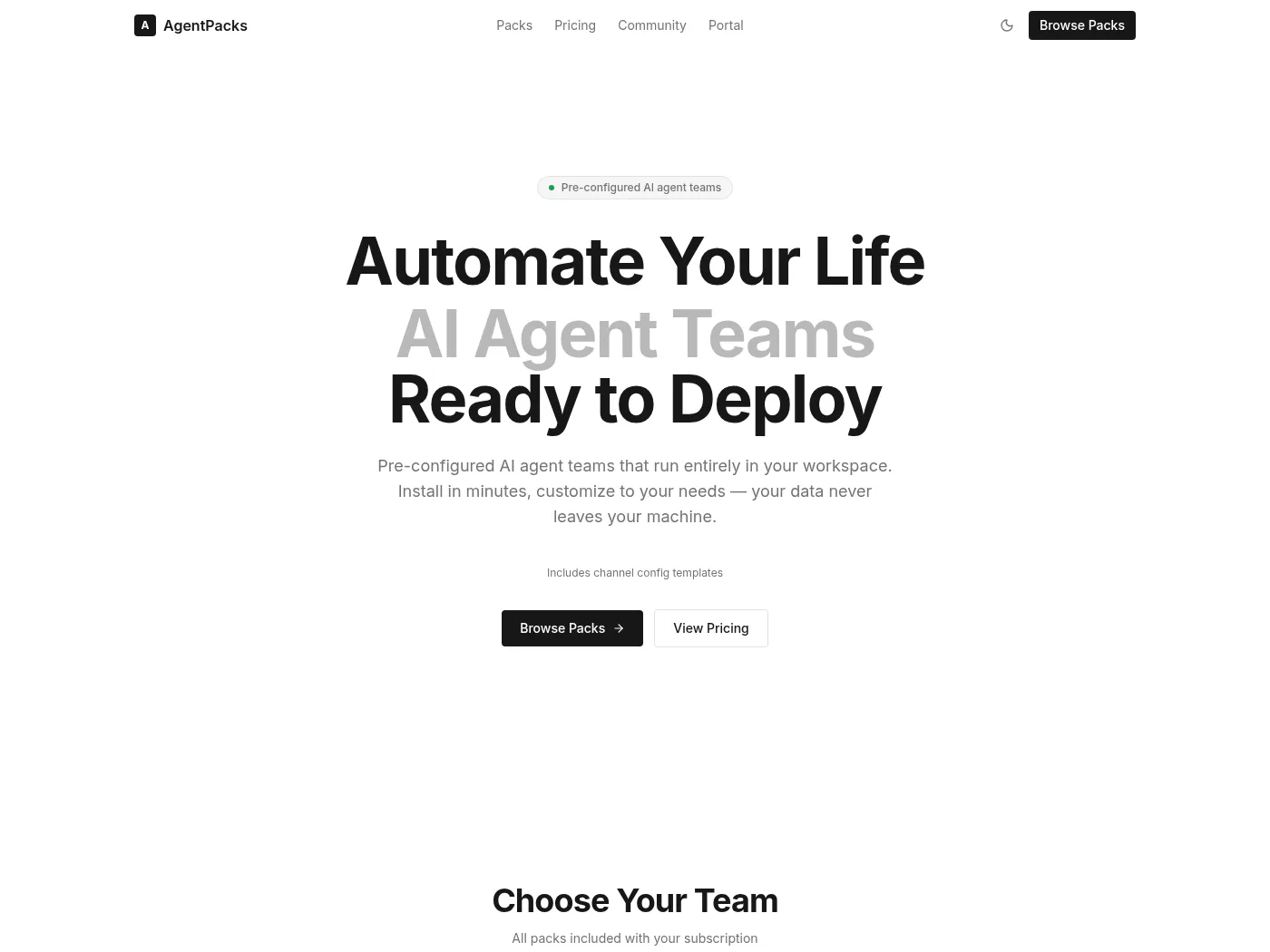 AgentPacks AI Clone