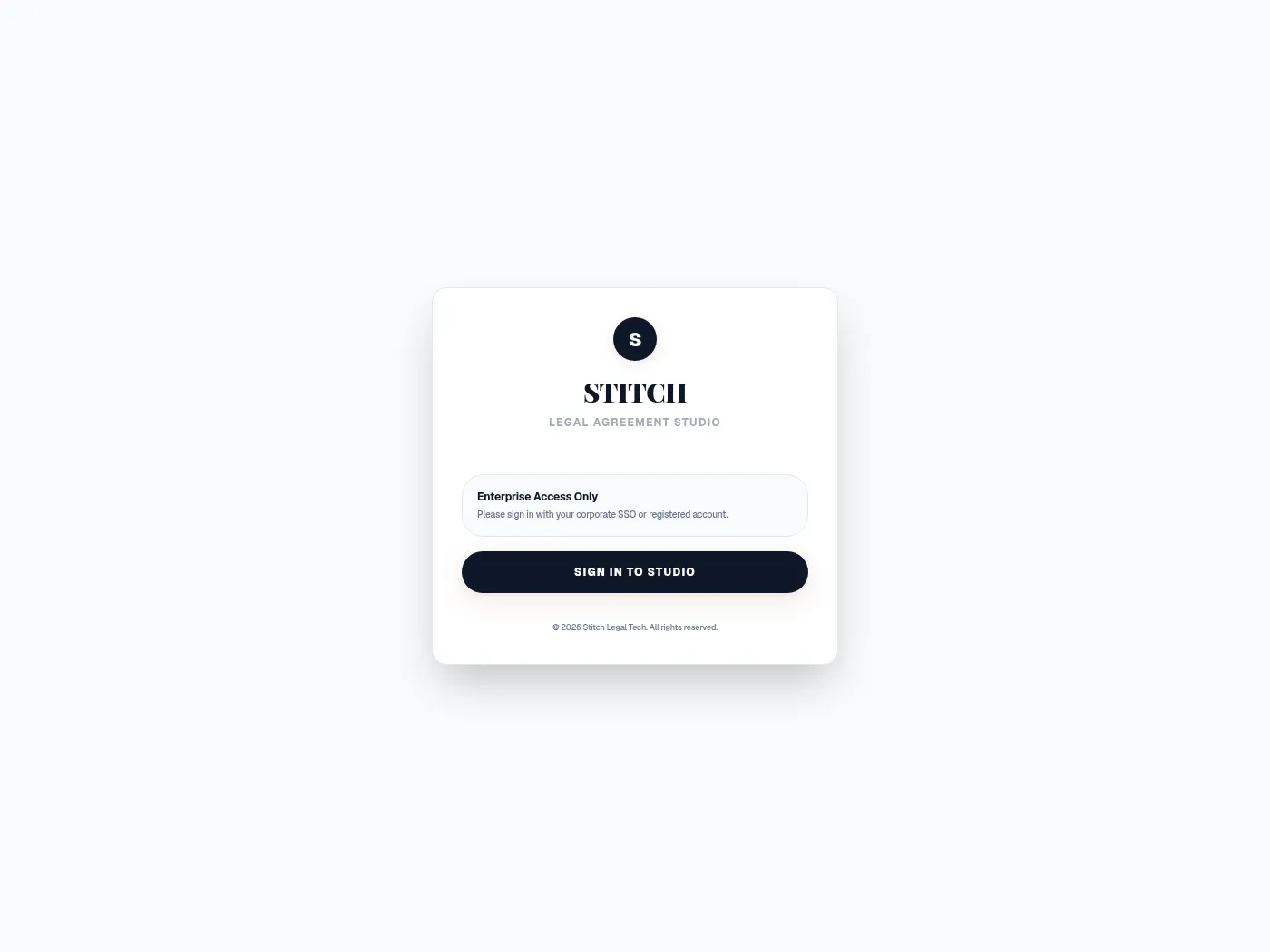 Stitch Legal Agreement Studio