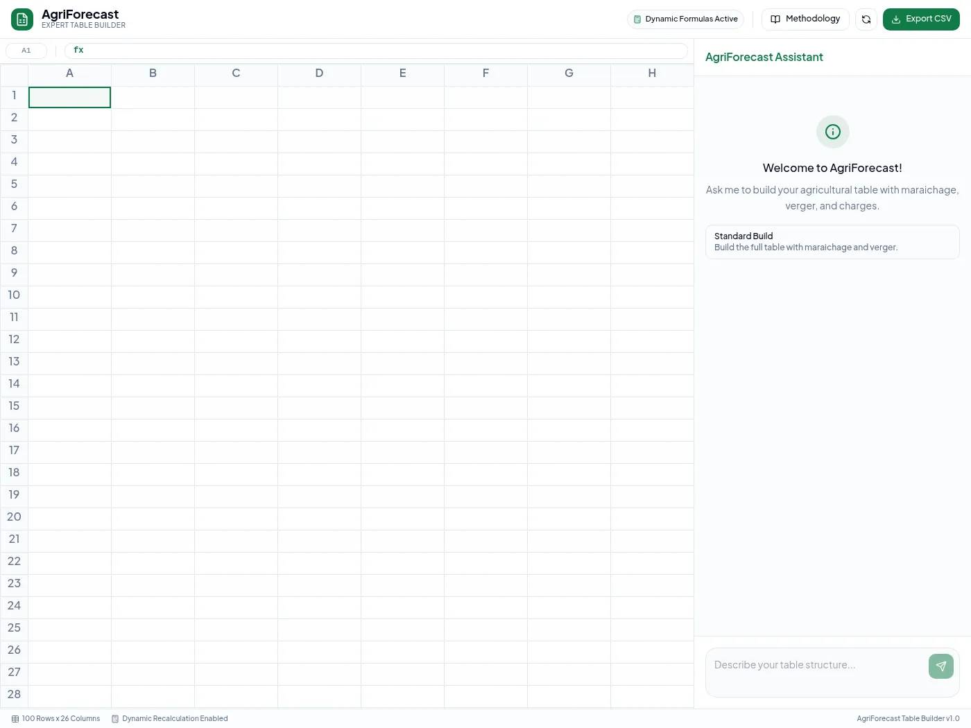 AgriForecast Table Builder