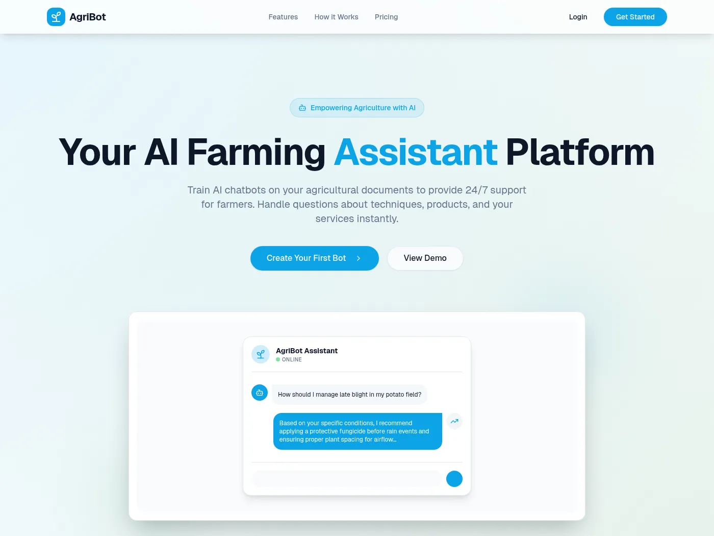 AgriBot Support Platform