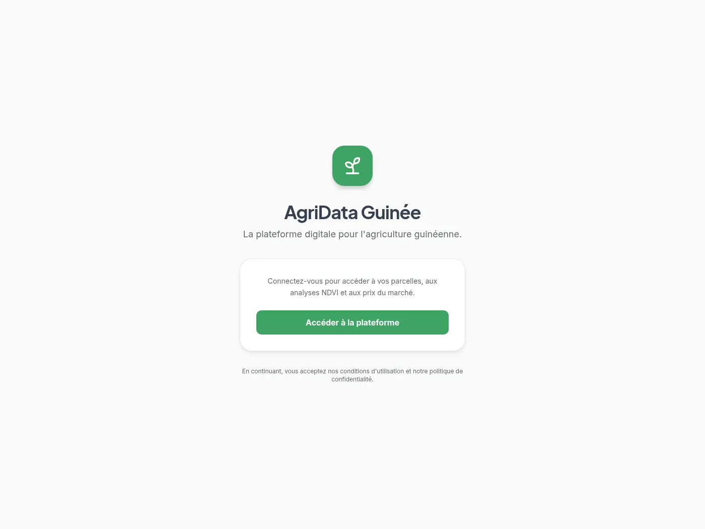 AgriData Guinée Platform