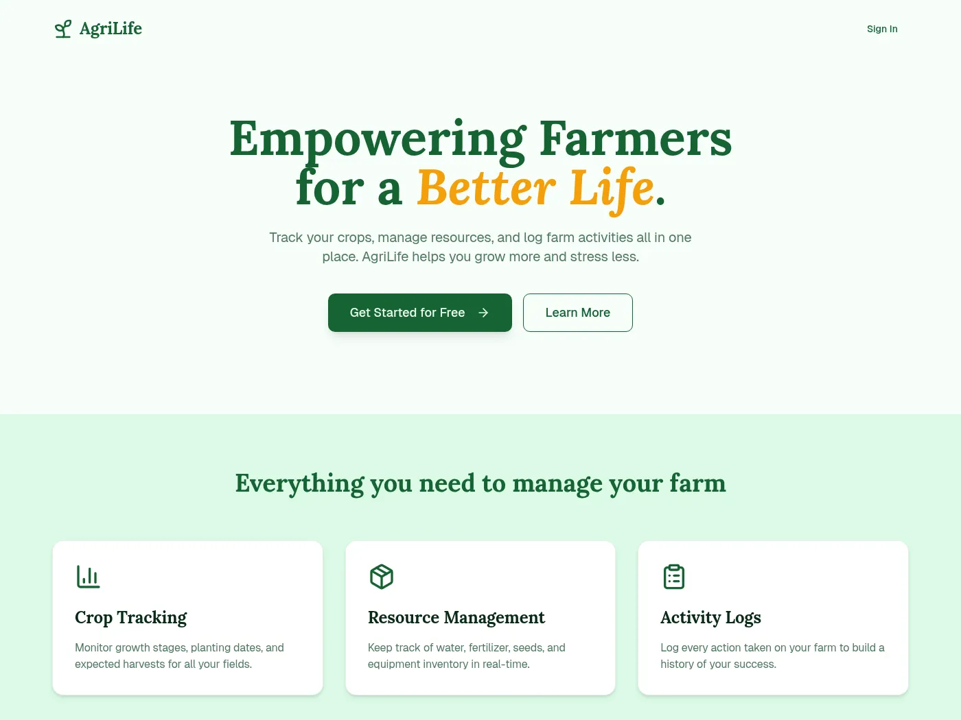 AgriLife Dashboard