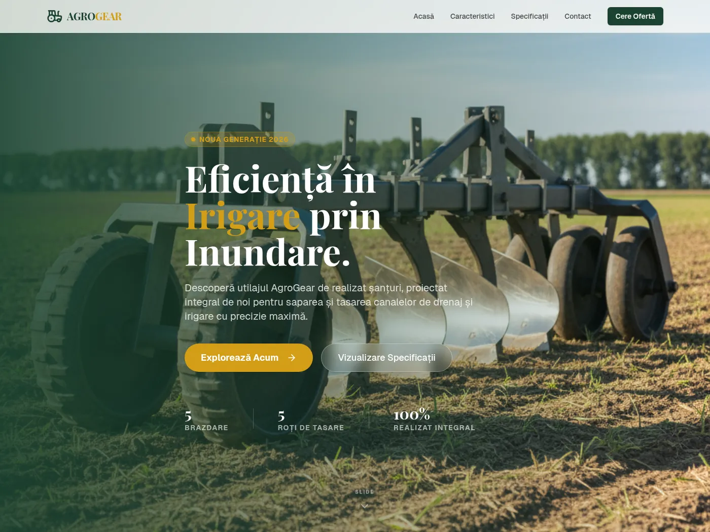 Echipament agricol pentru irigat prin inundare