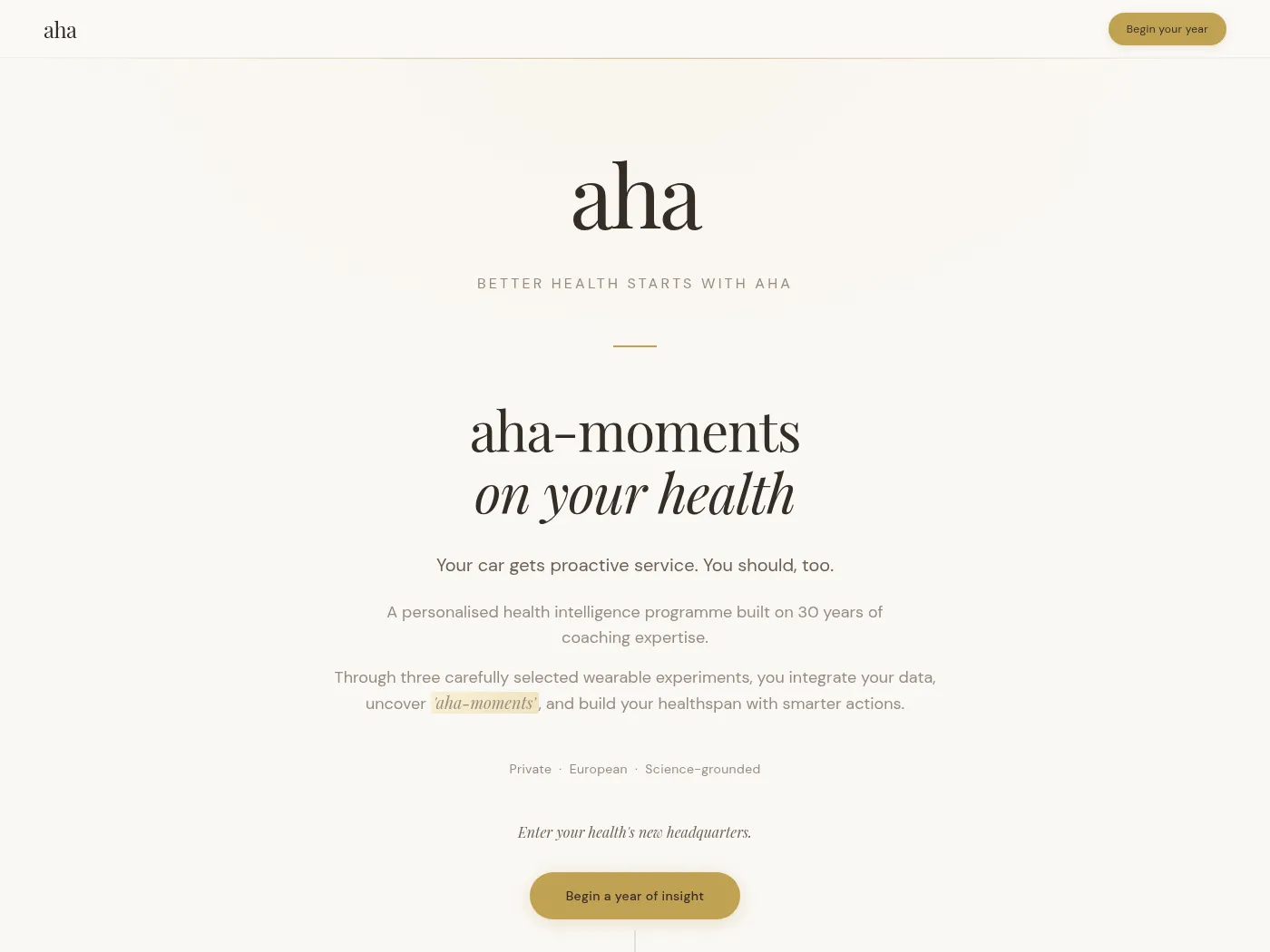 Aha Health Landing