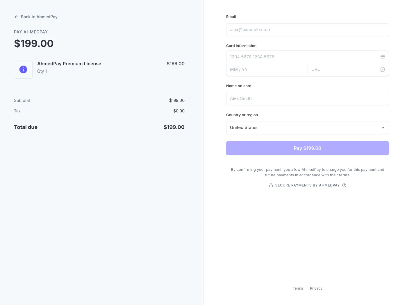 AhmedPay Stripe Checkout