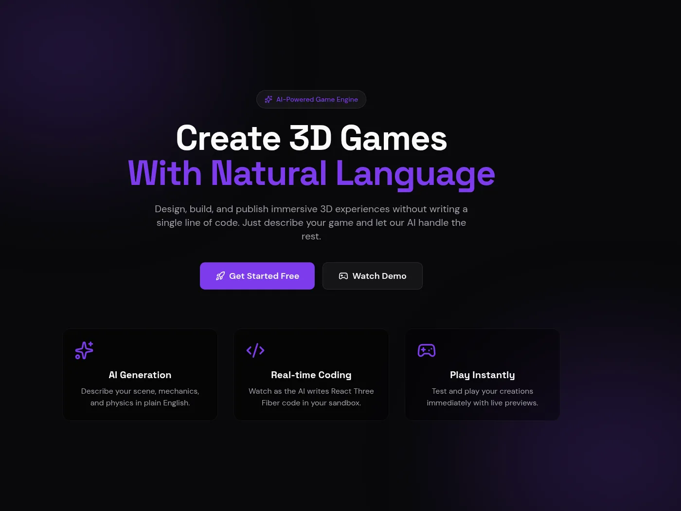 AI 3D Game Creator