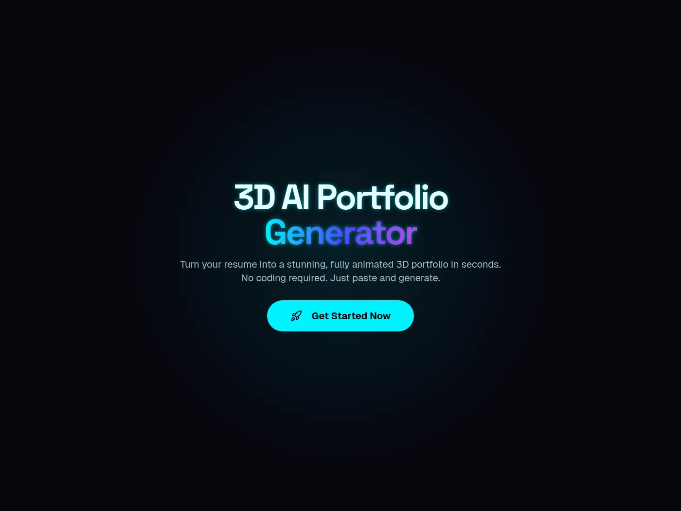3D AI Portfolio Generator
