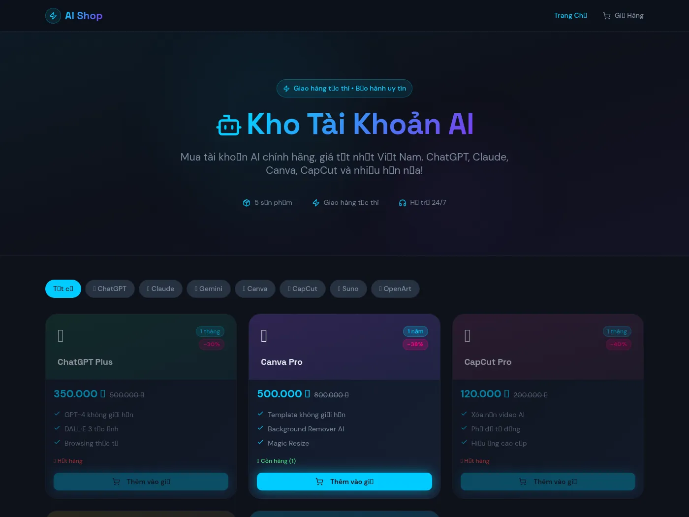 Digital AI Account Shop