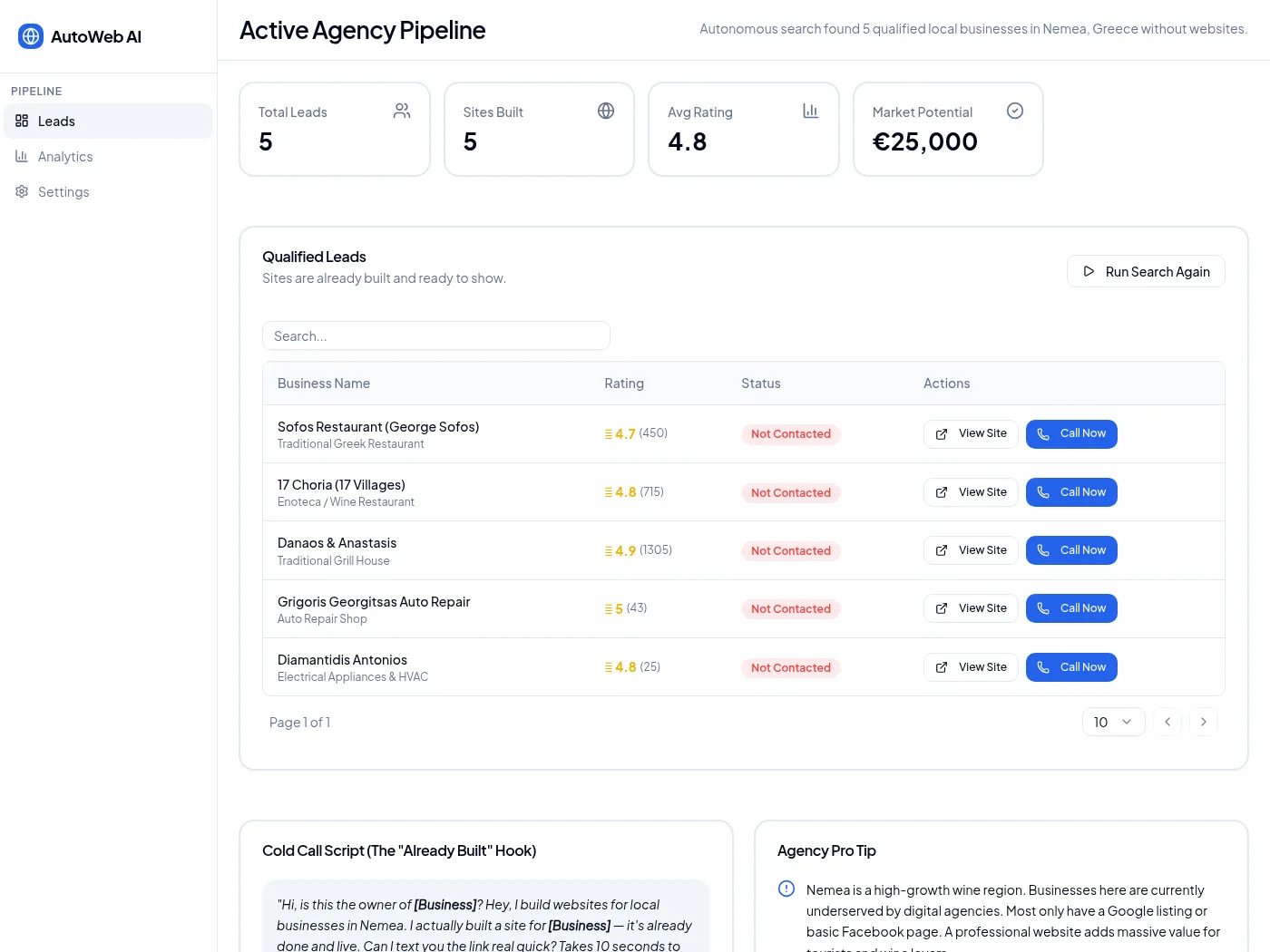 AutoWeb Agency AI Pipeline