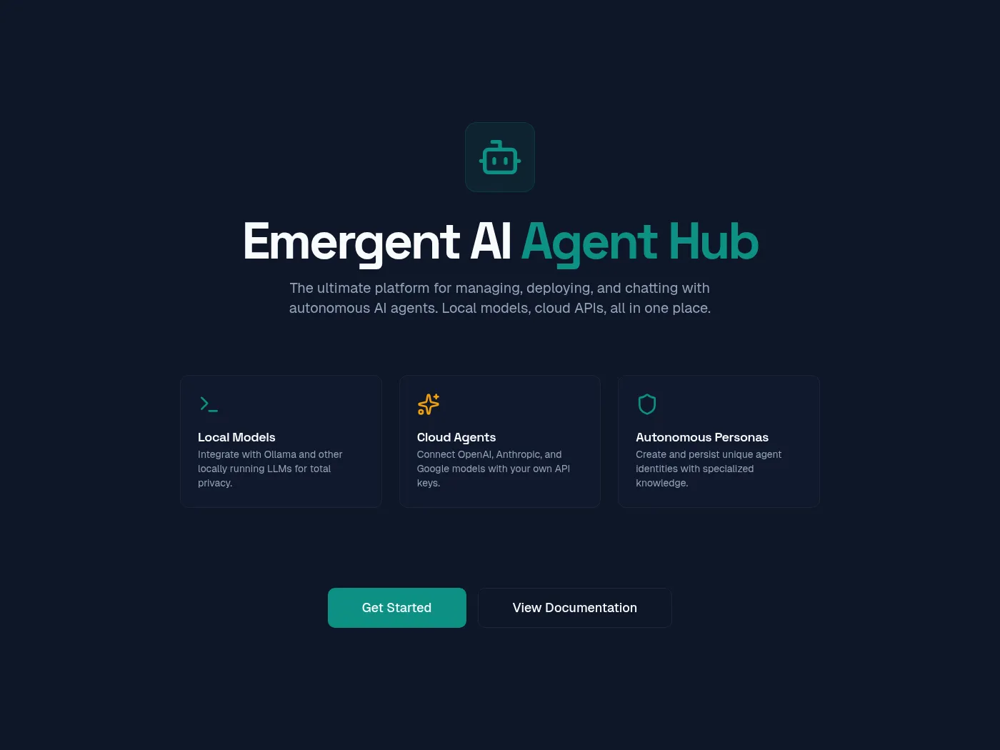 Emergent AI Agent Hub
