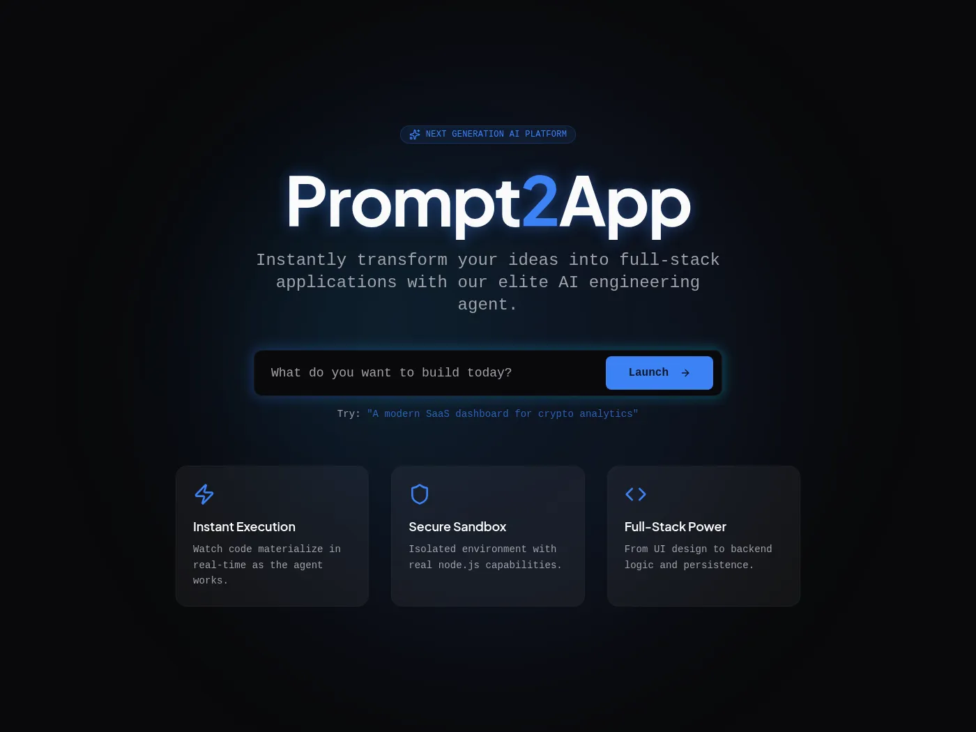 Prompt2App Platform