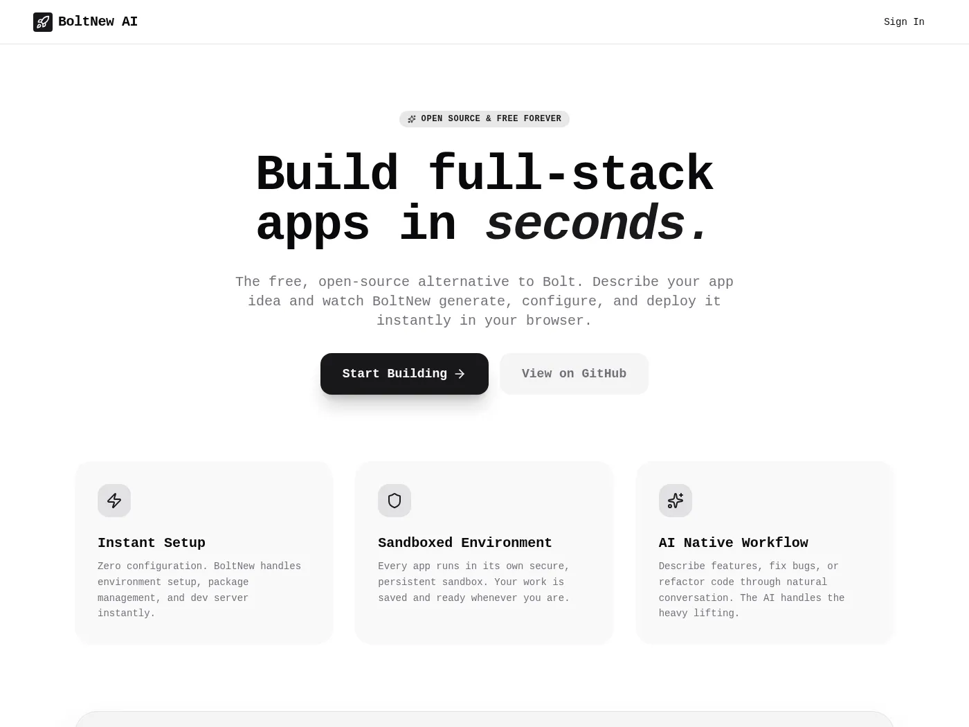 BoltNew AI App Builder