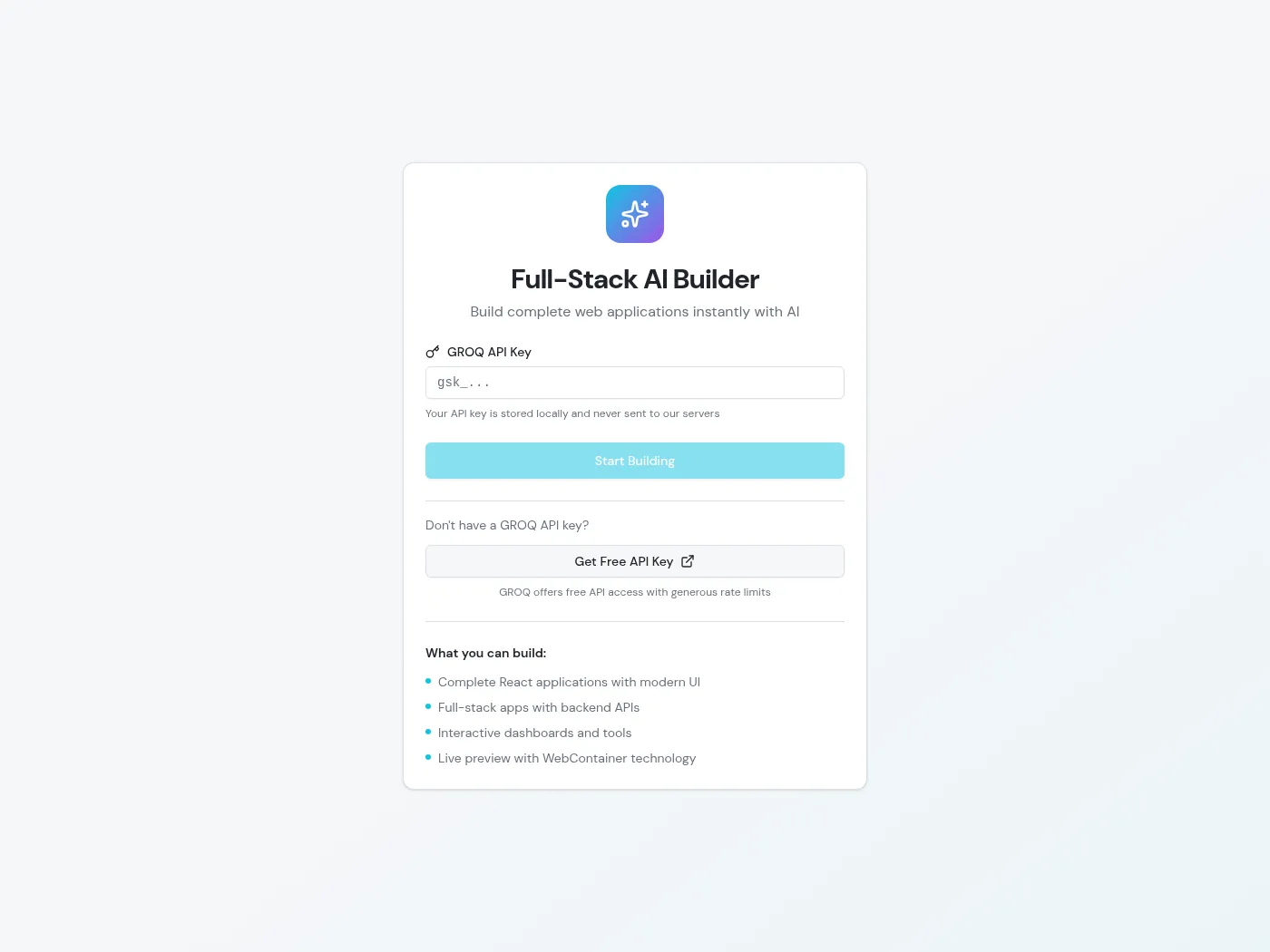 Full-Stack AI Builder