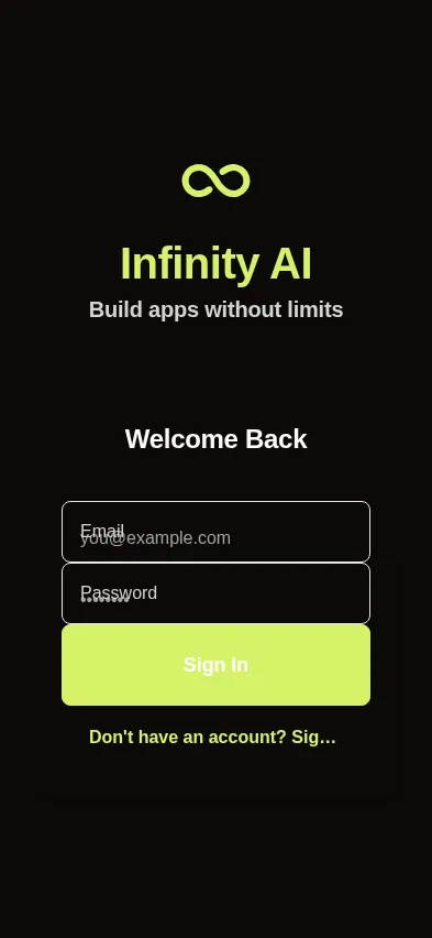 Infinity AI App Maker