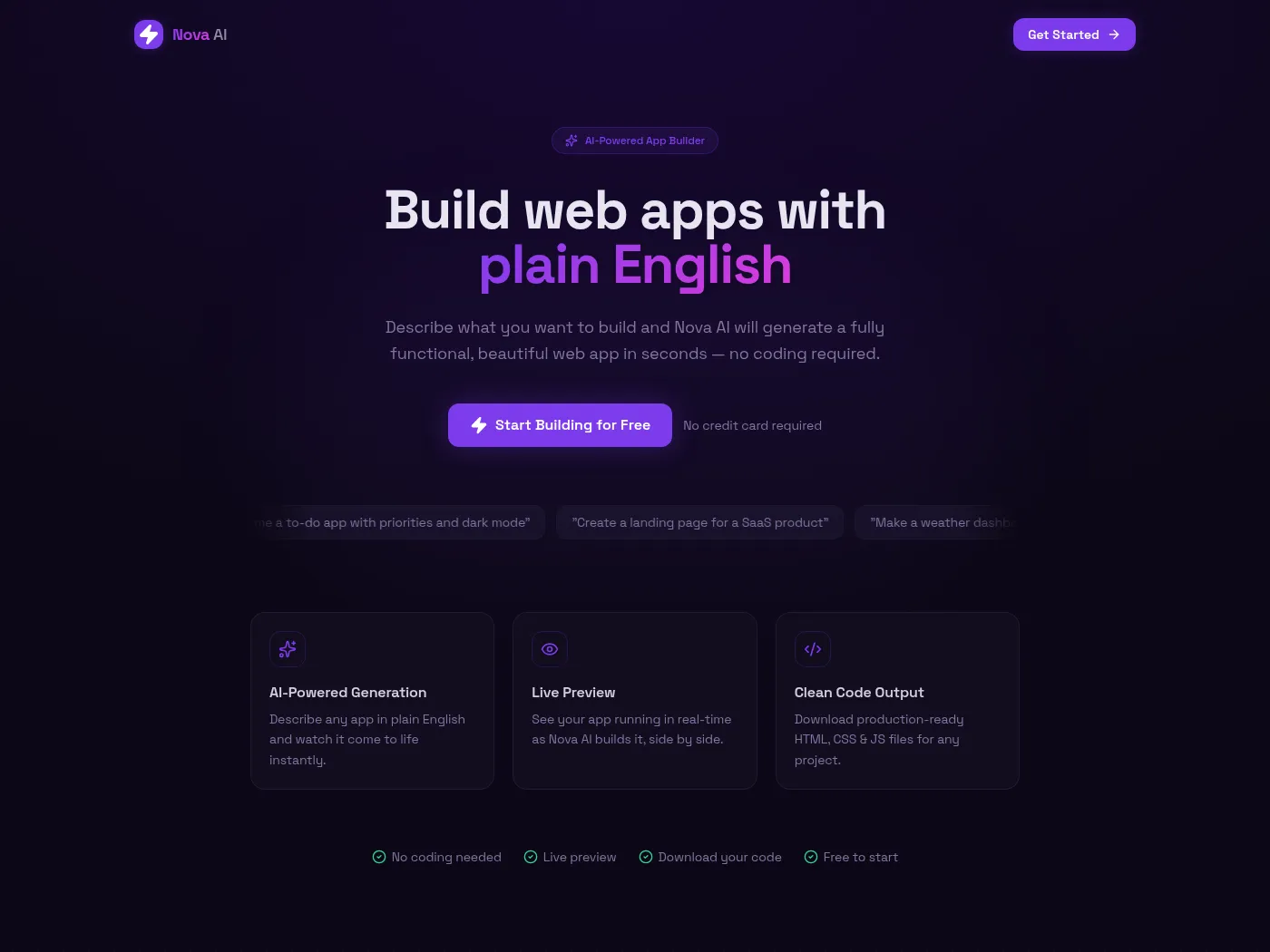 Nova AI App Maker