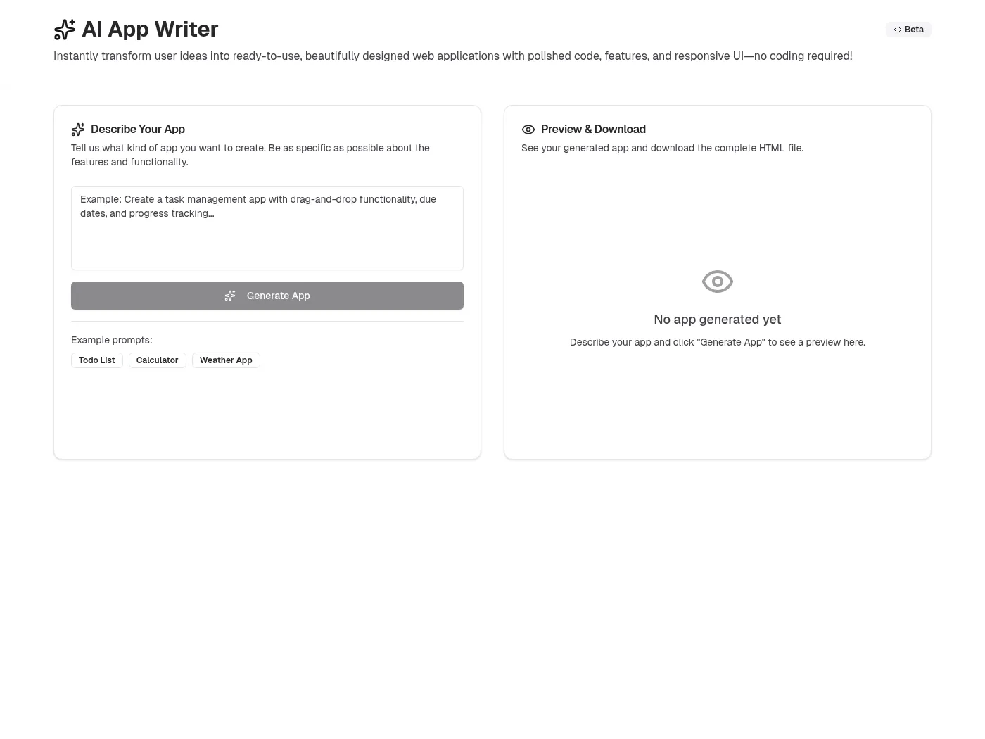 AI App Writer