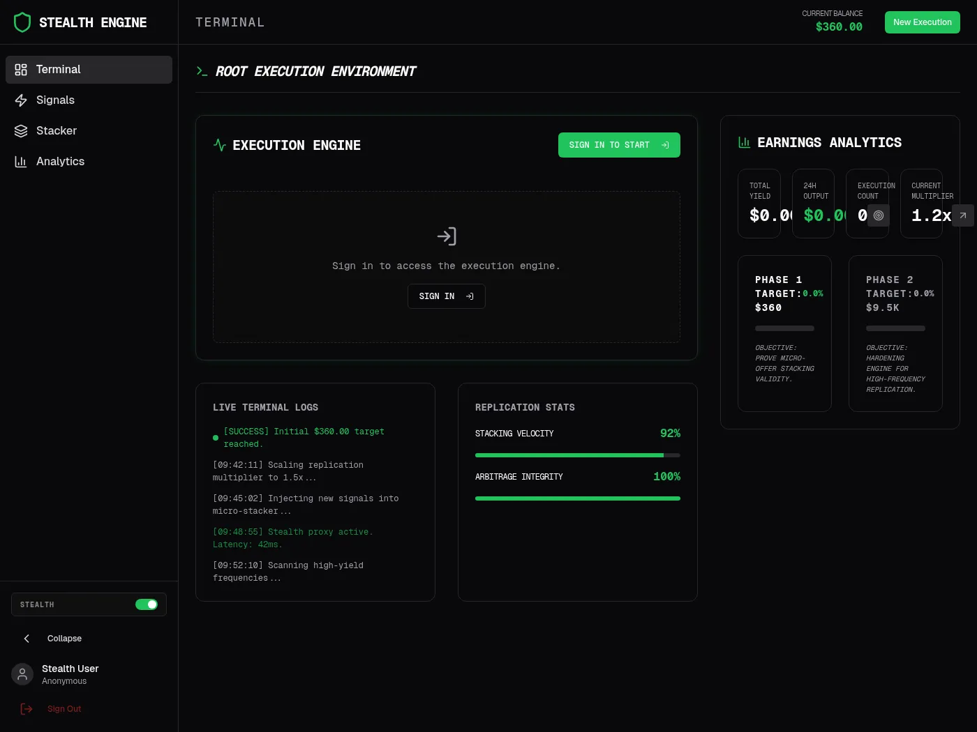 Stealth AI Arbitrage Engine