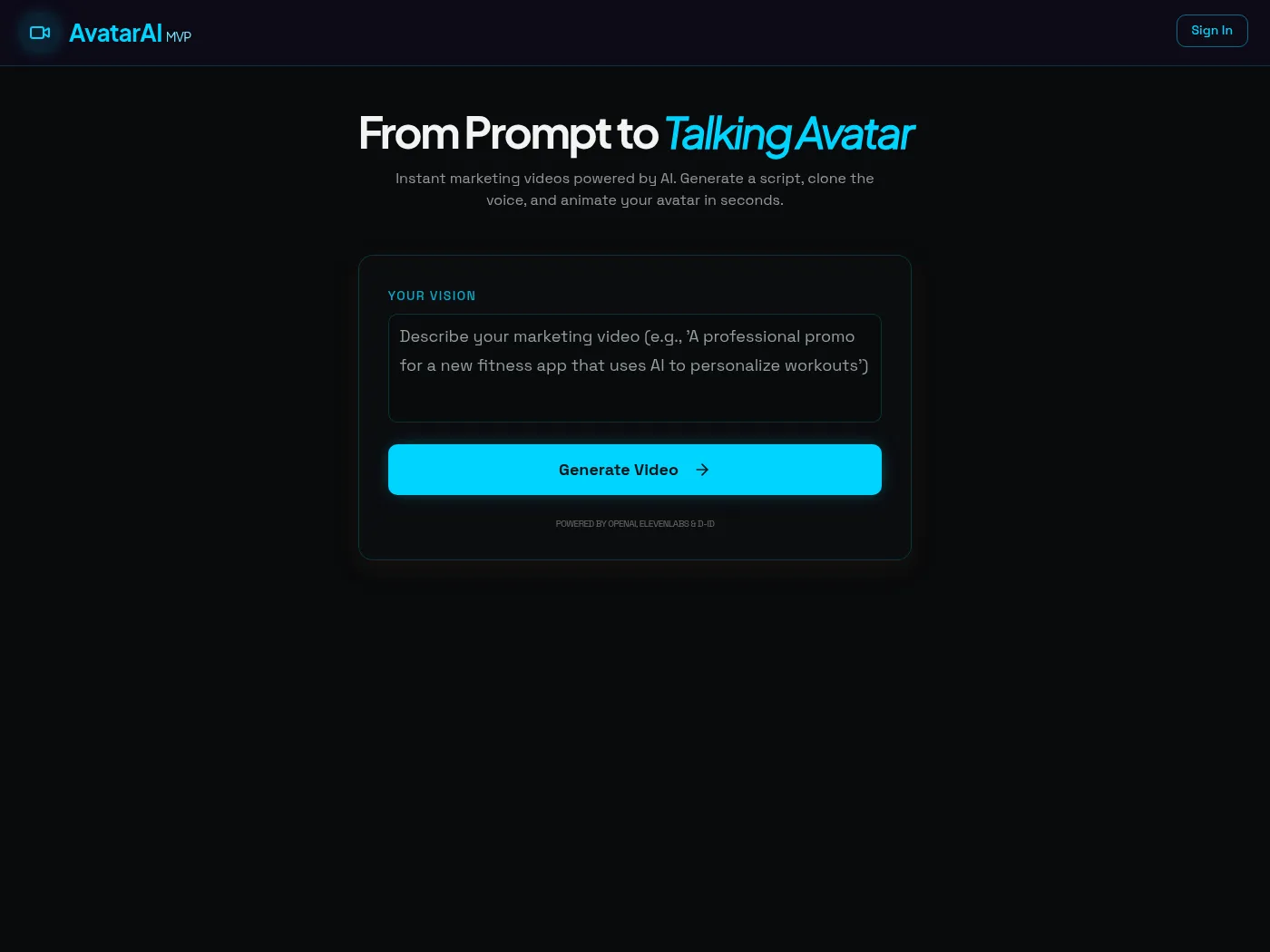 AI Avatar Video MVP