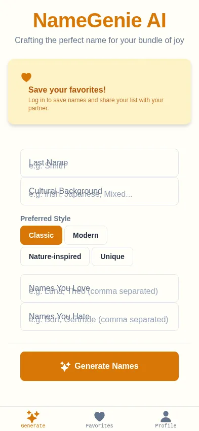 NameGenie AI