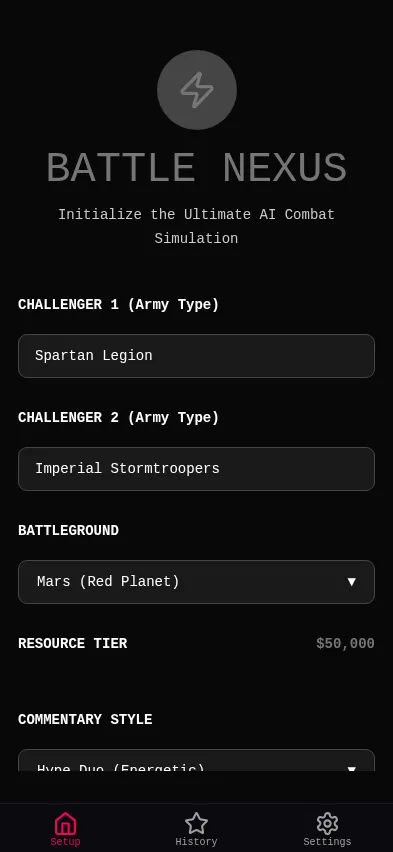 AI Battle Simulator RPG