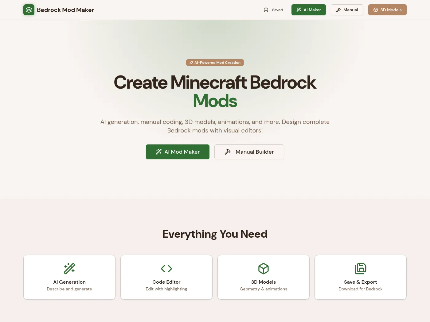 AI Bedrock Mod Maker