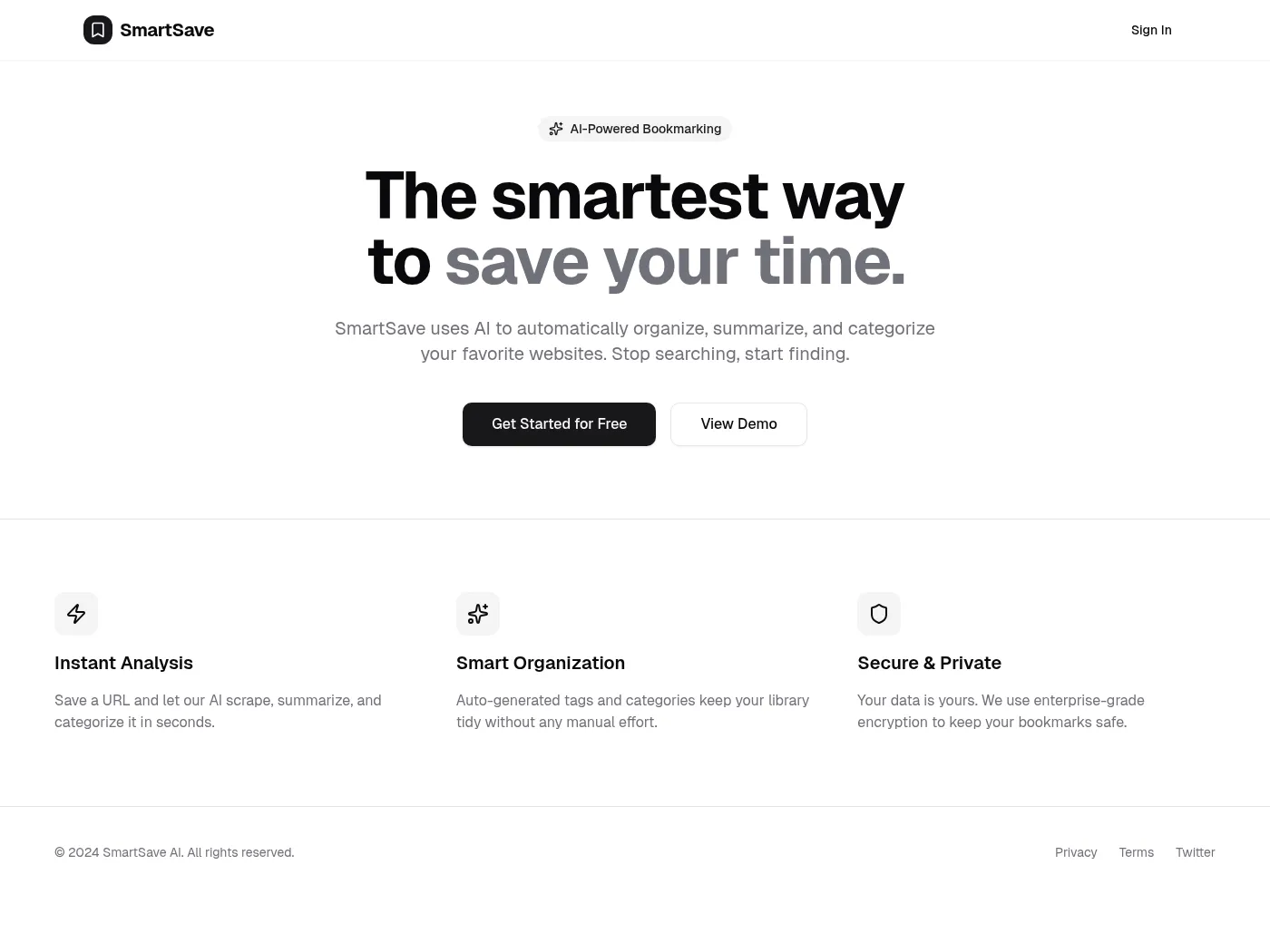 SmartSave AI Bookmarks