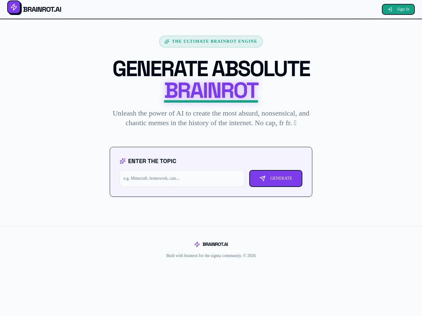 AI Brainrot Generator