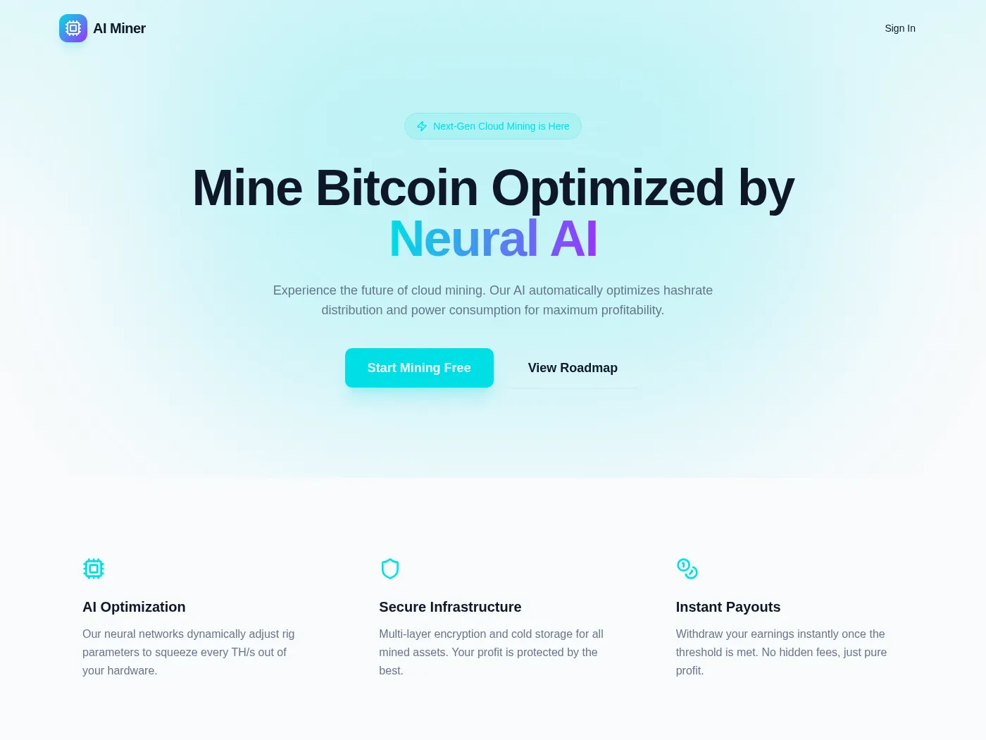 AI Bitcoin Cloud Miner