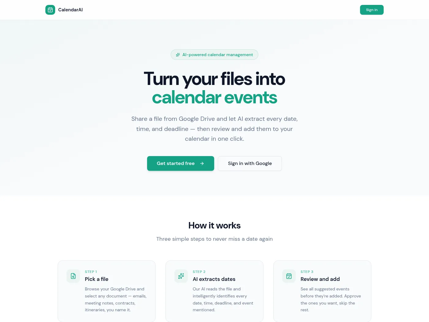 AI Calendar Event Creator