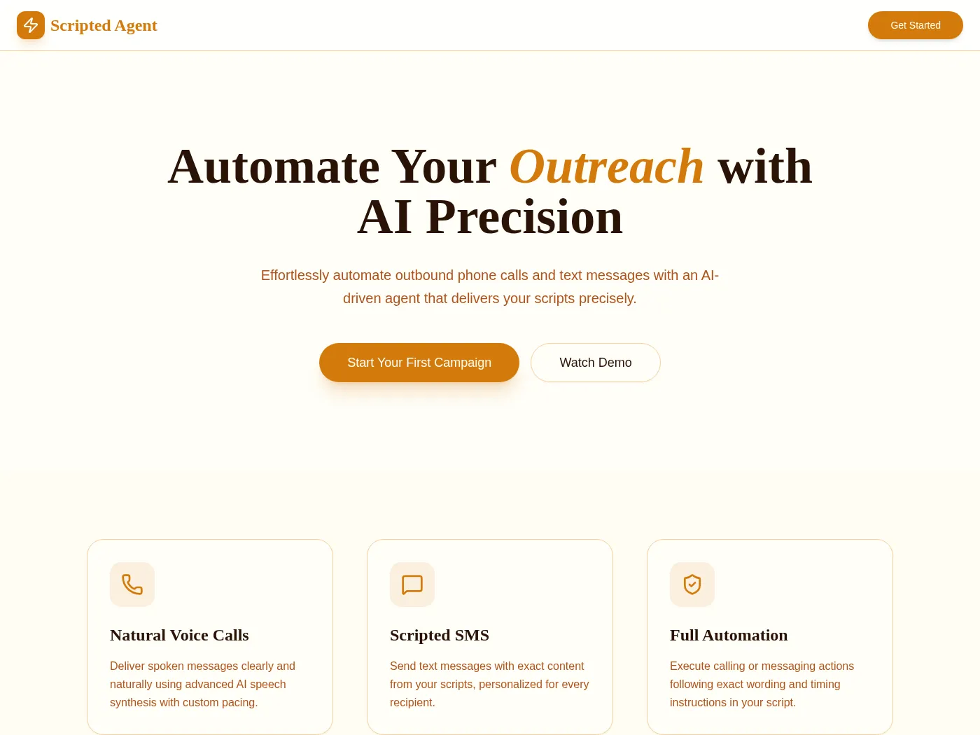 Scripted AI Call Agent