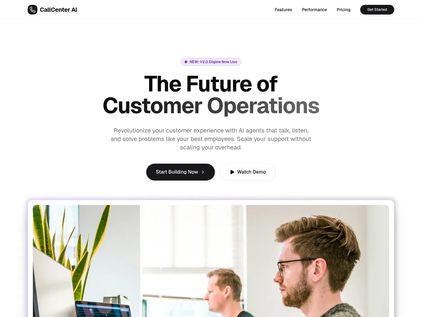 AI Call Center Landing