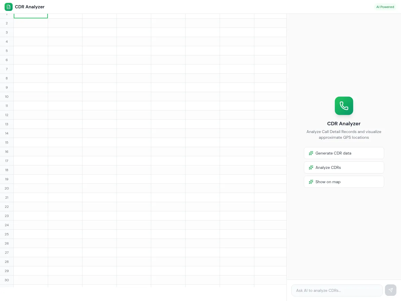 AI Excel CDR Analyzer