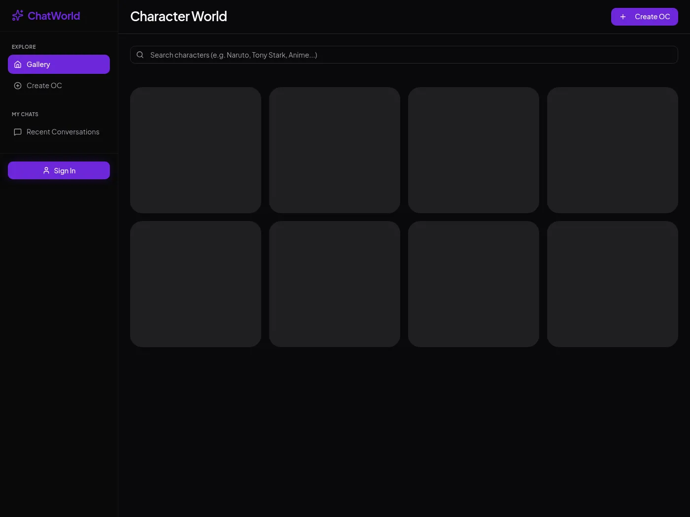 AI Character Chat World
