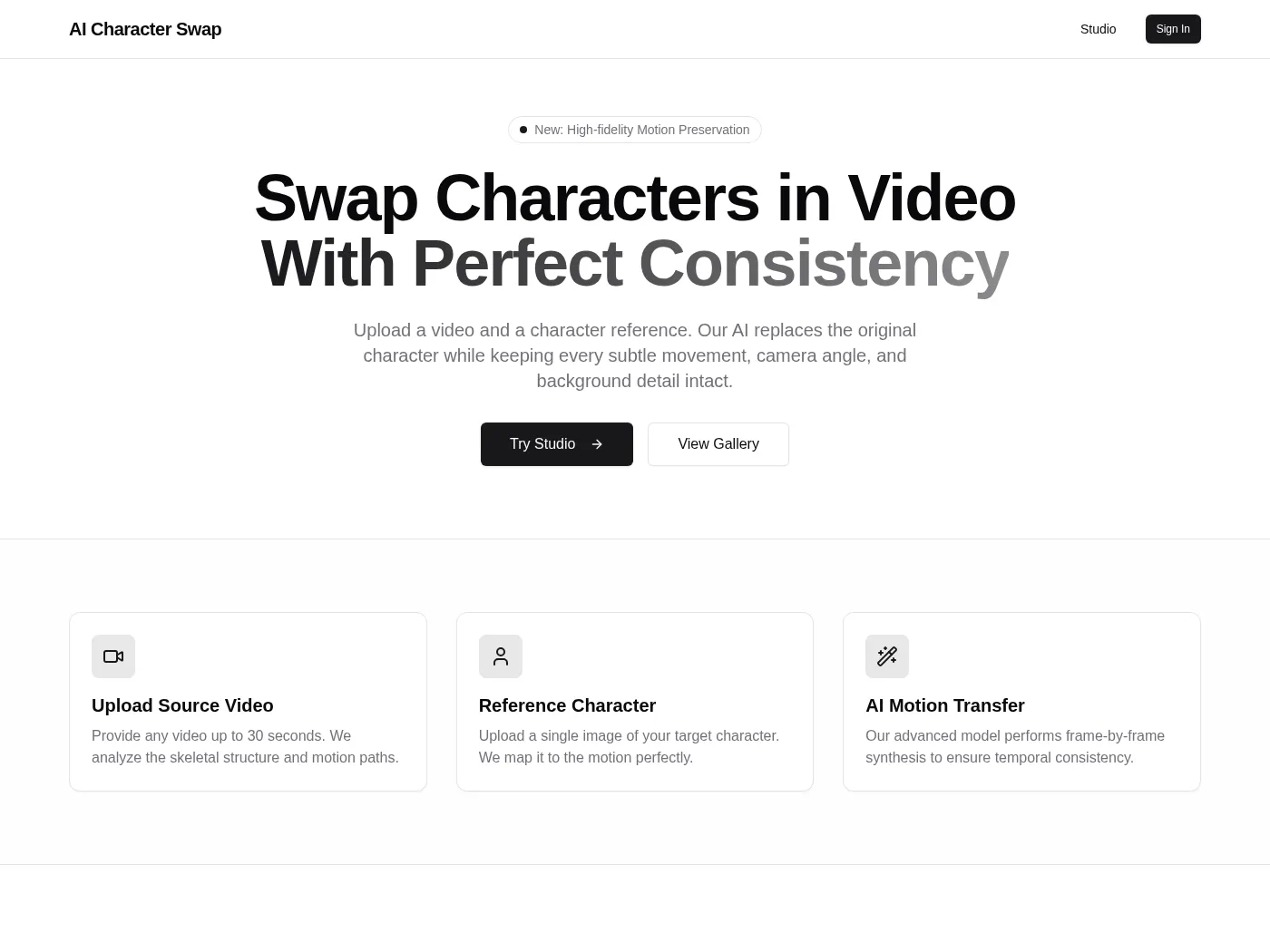 AI Character Swap Studio
