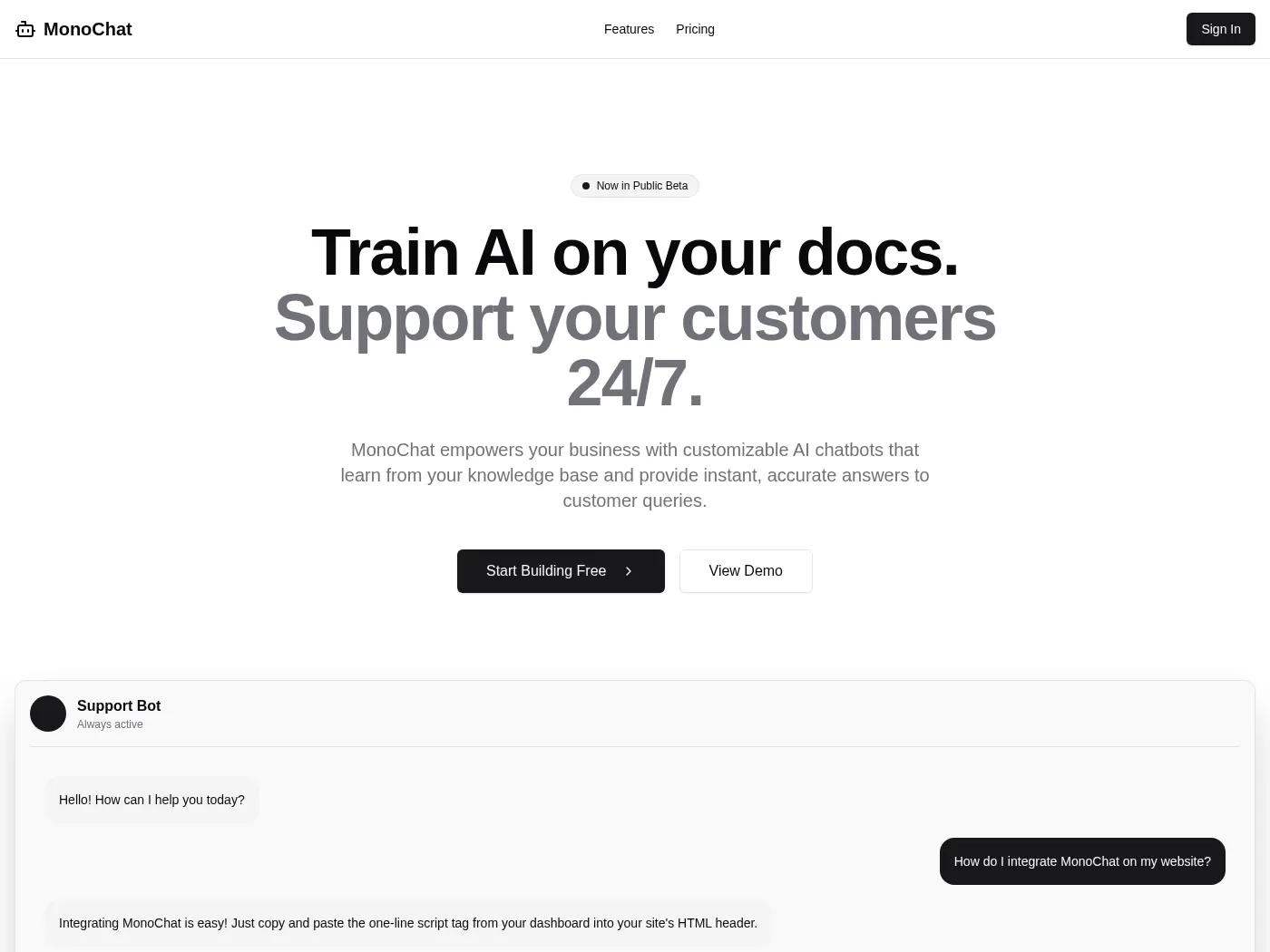 AI Chatbot Support Hub