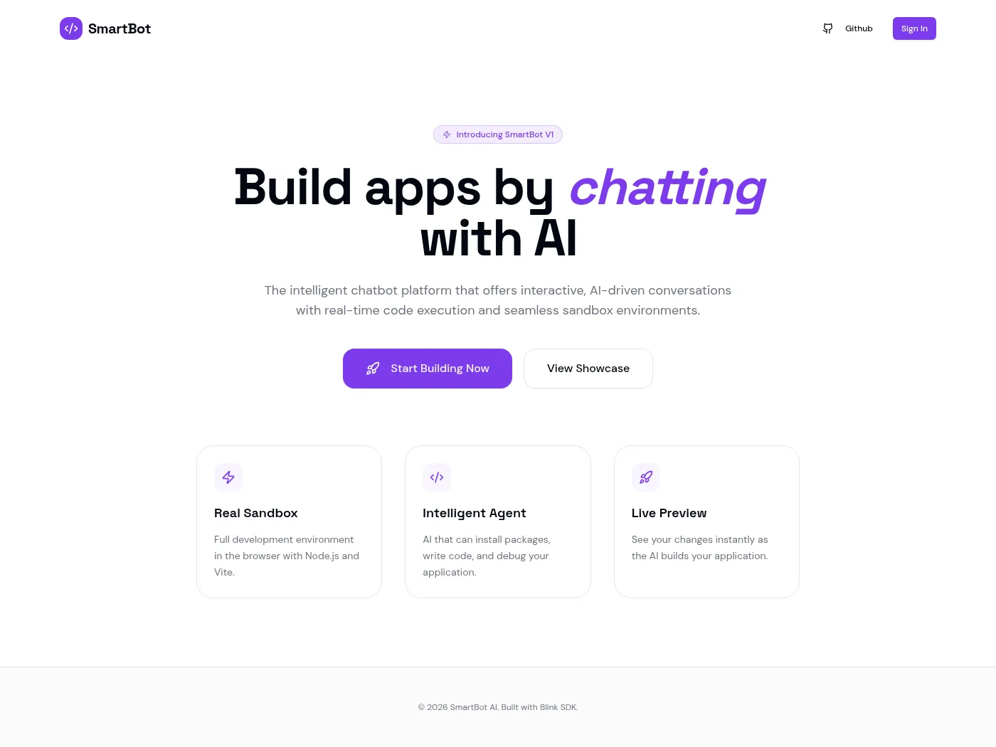 SmartBot Chat Interface