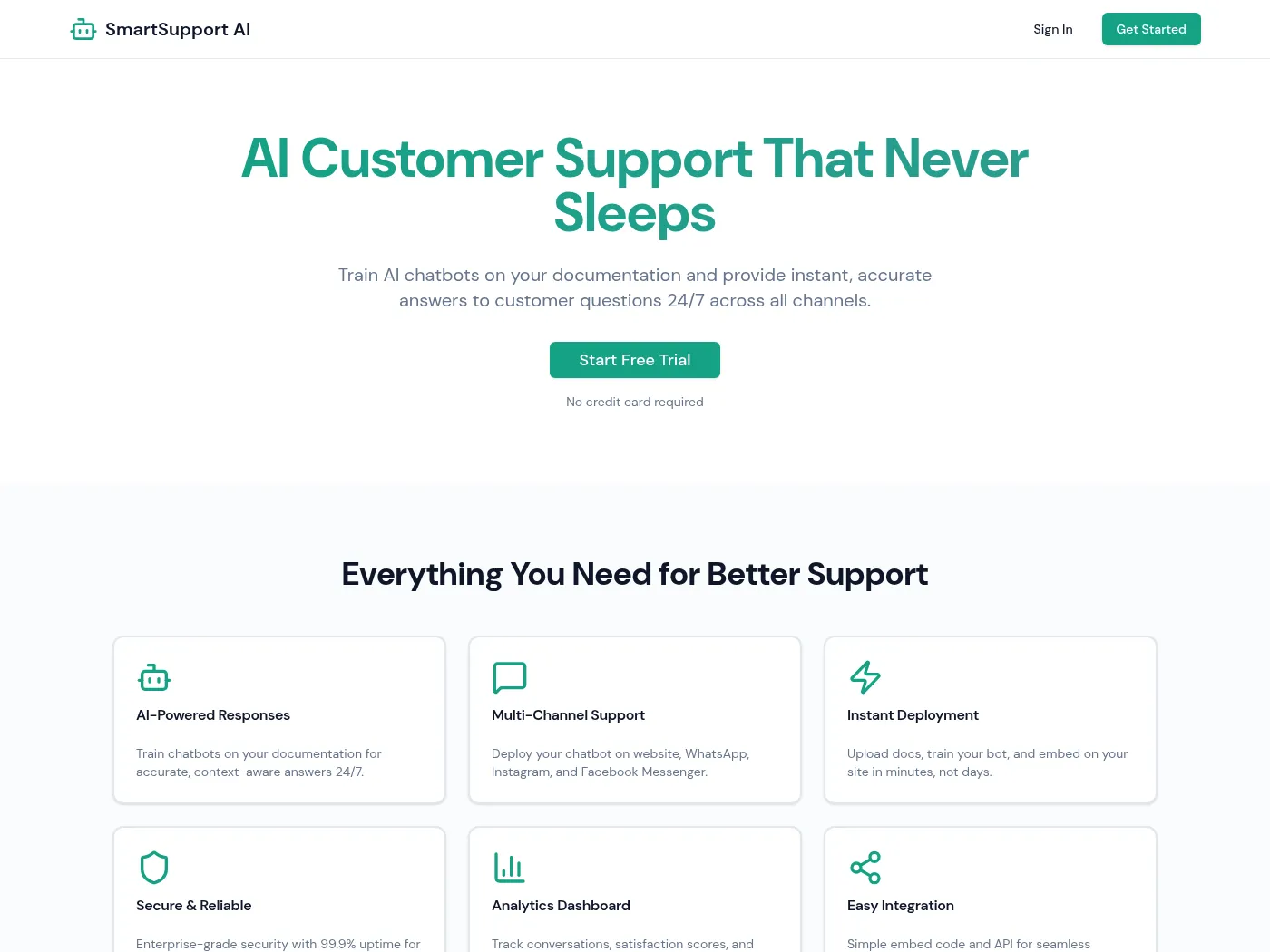 SmartSupport AI Chatbots