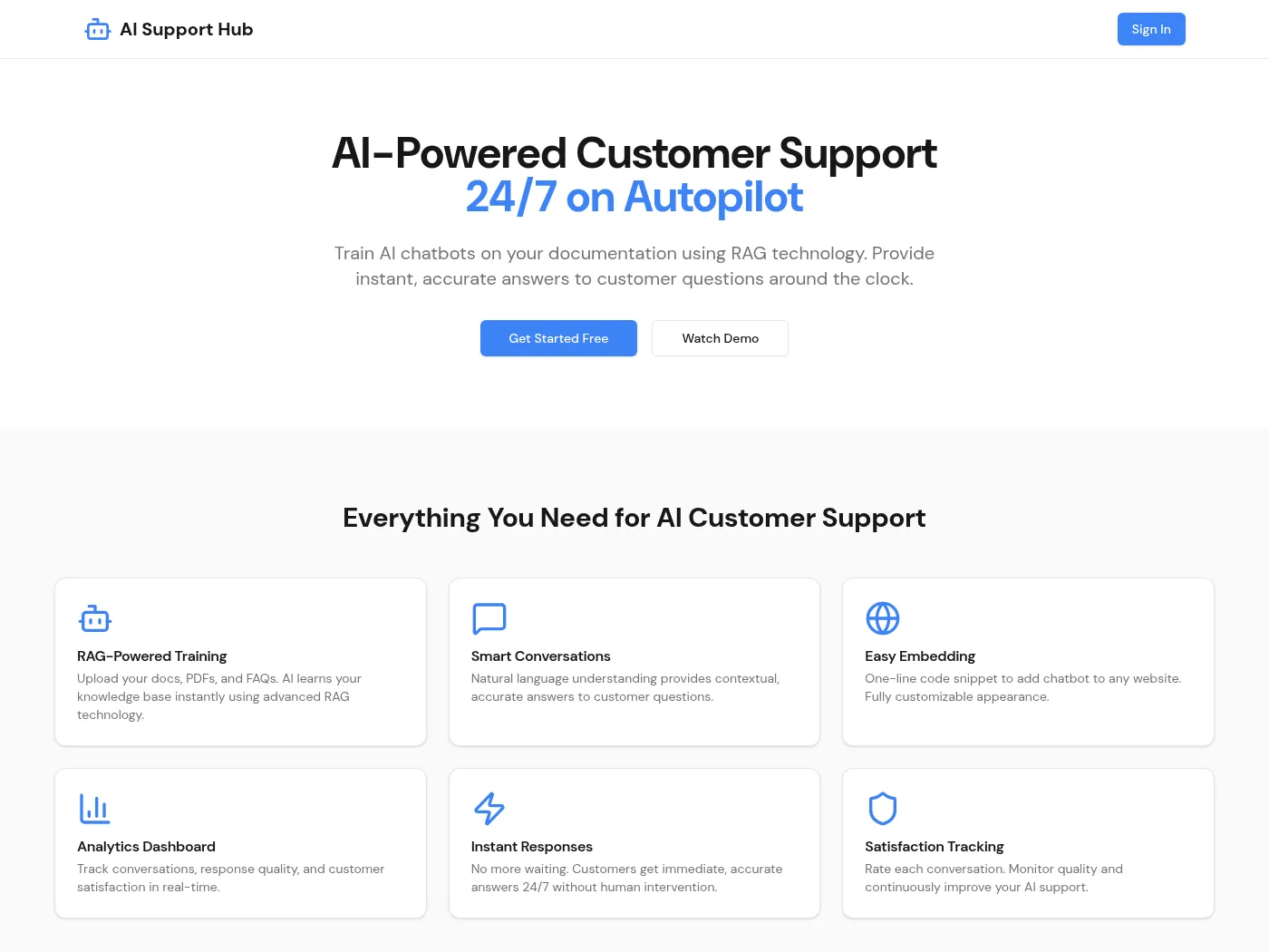 AI Chatbot Support Platform
