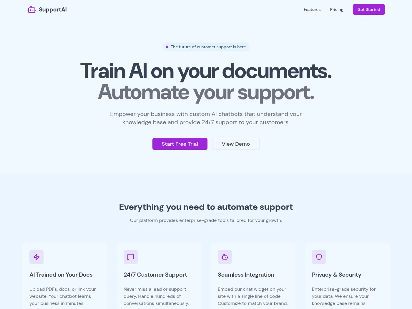 AI Support Chatbot Platform