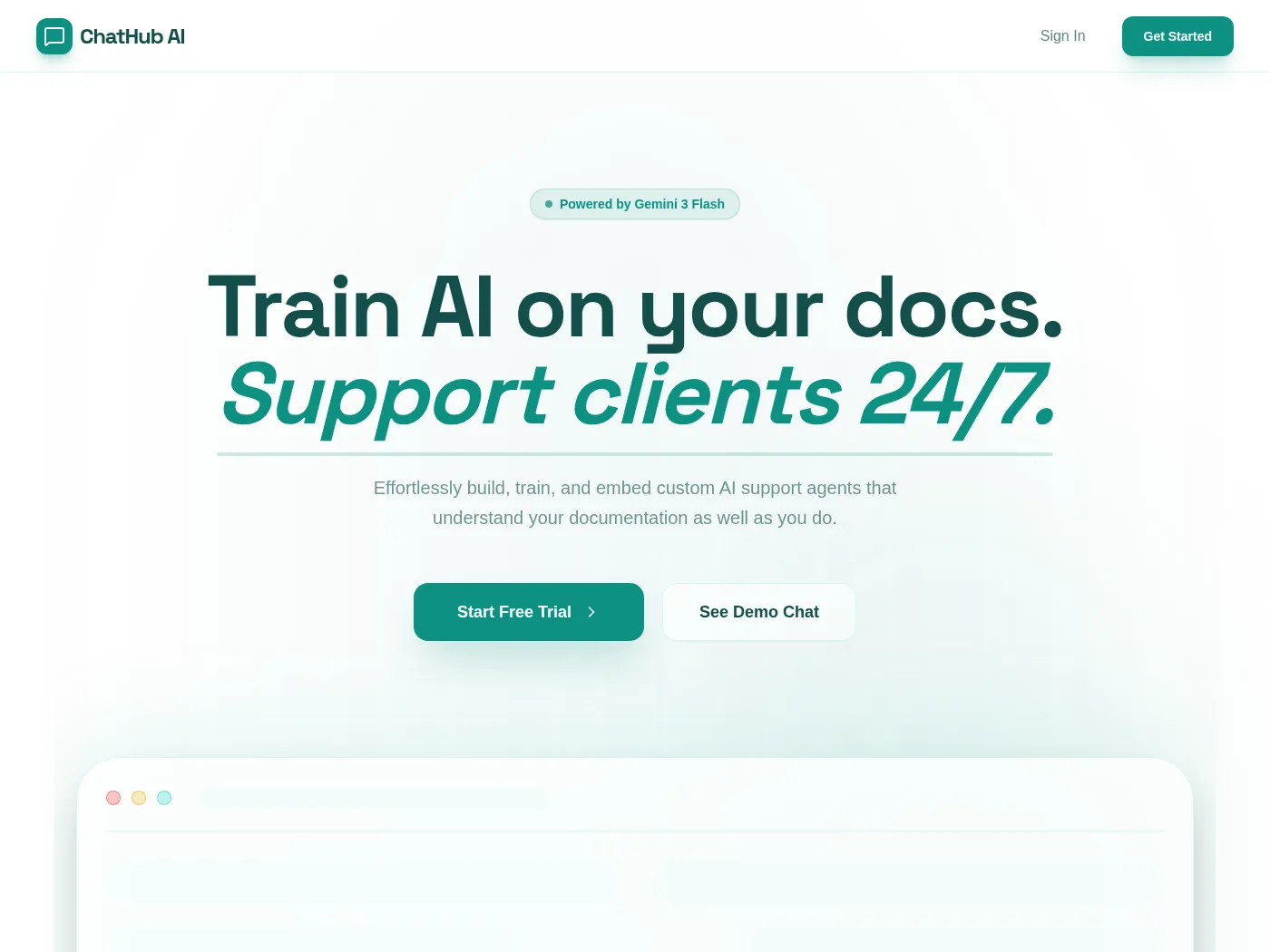 AI Support Chatbot Hub