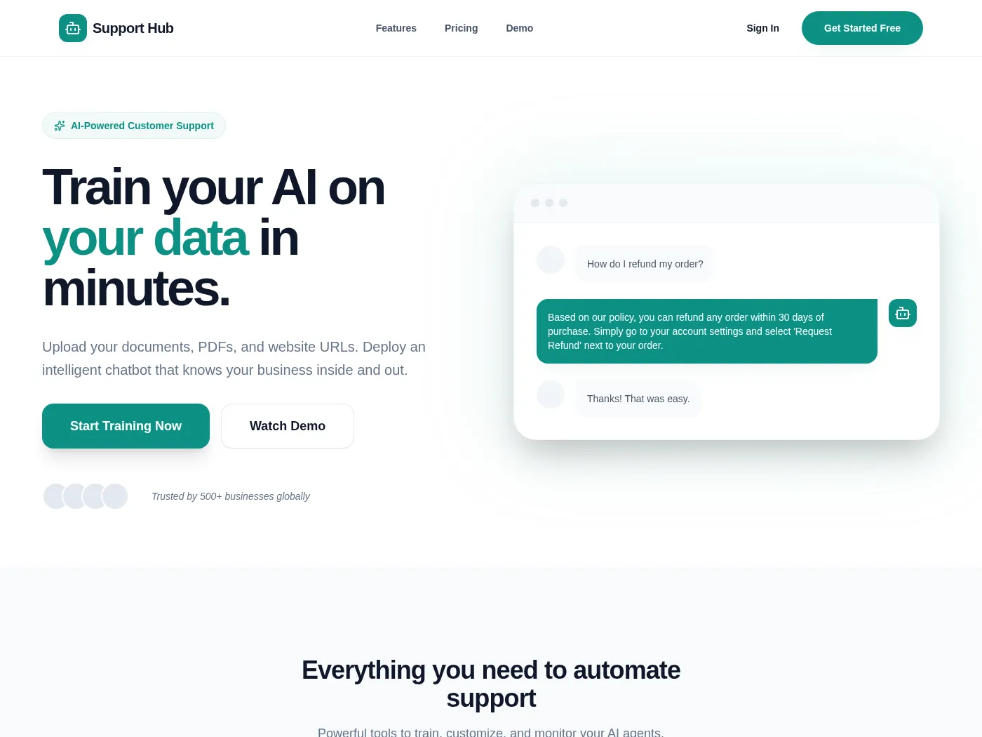 AI Support Bot Hub